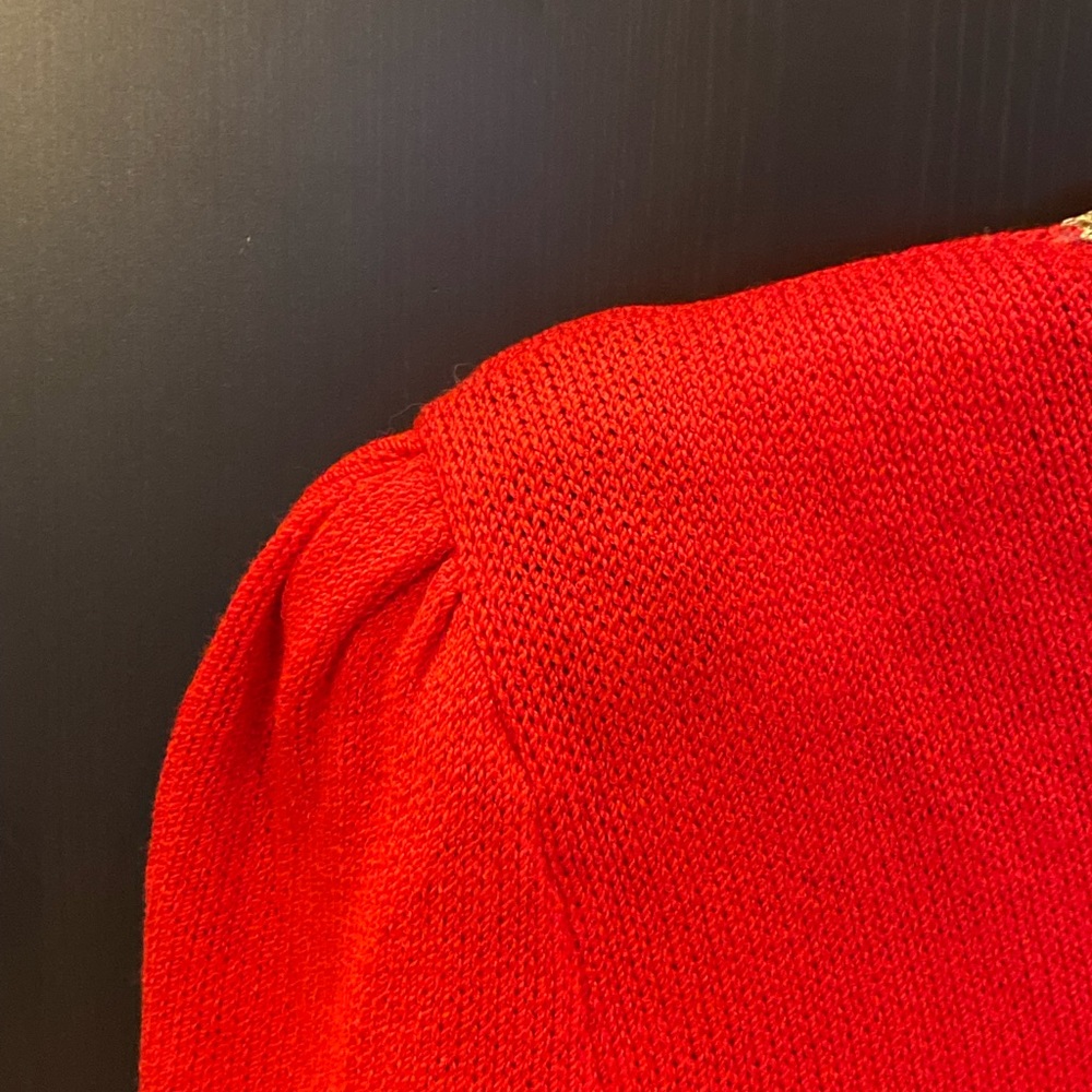 St. John Red And Gold Military Jacket, Size 10 - Gem